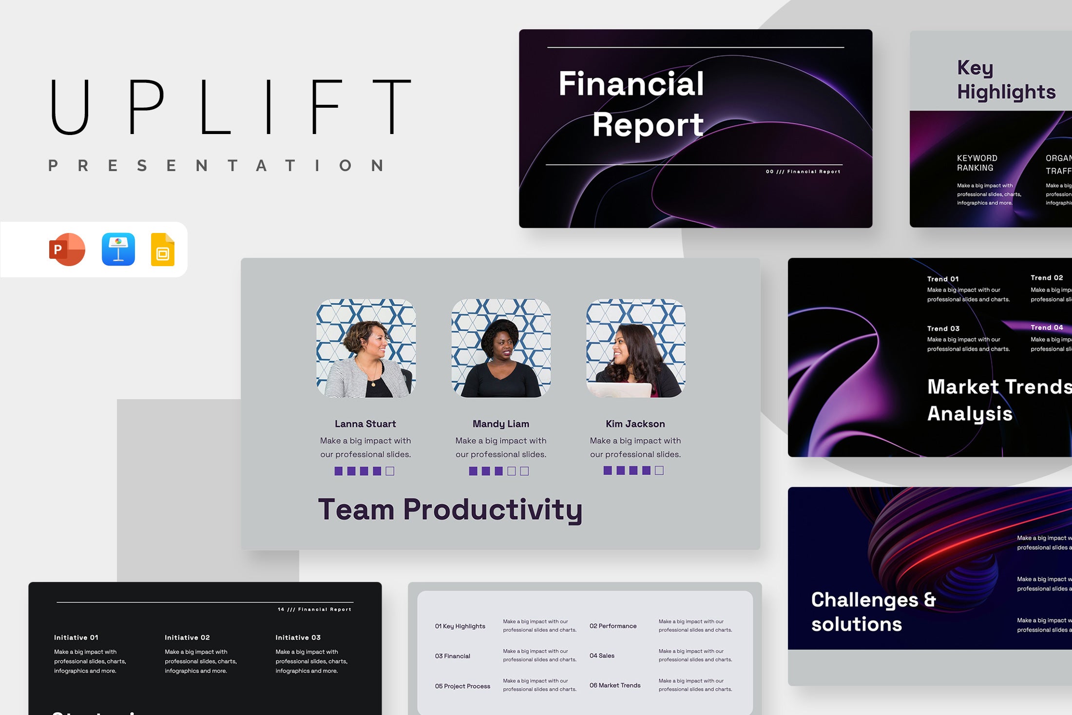 Uplift Financial Report Presentation – Slidewalla