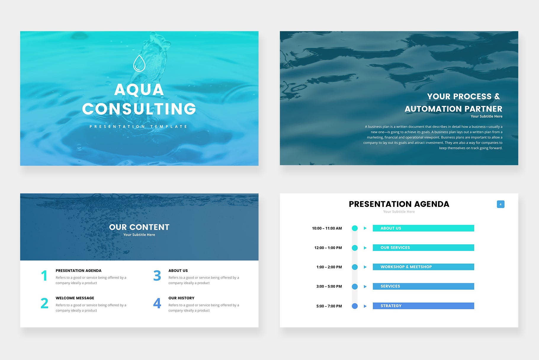 Aqua Consulting Google Slides Template – Slidewalla