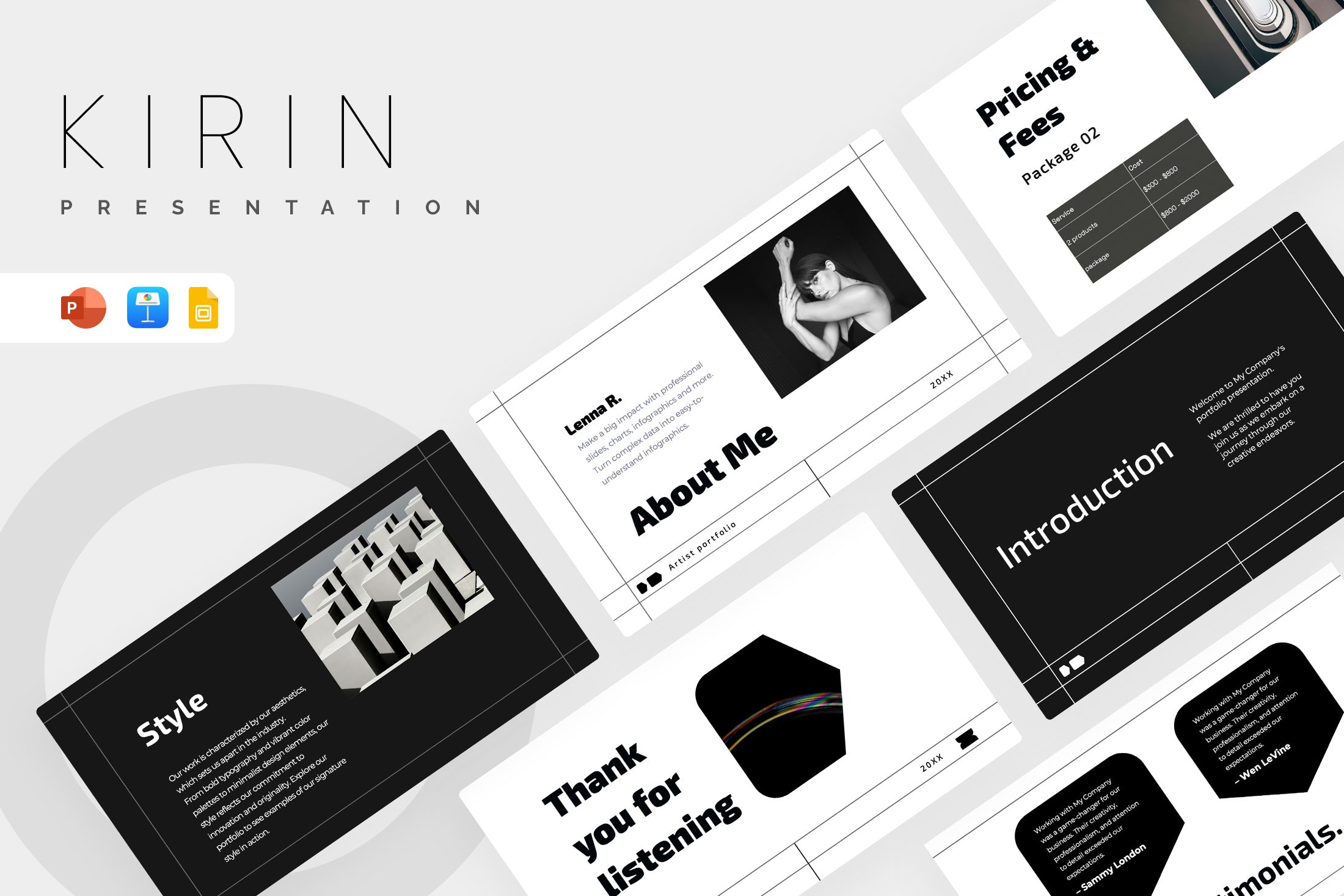 Kirin Artist Portfolio Template Presentation – Slidewalla