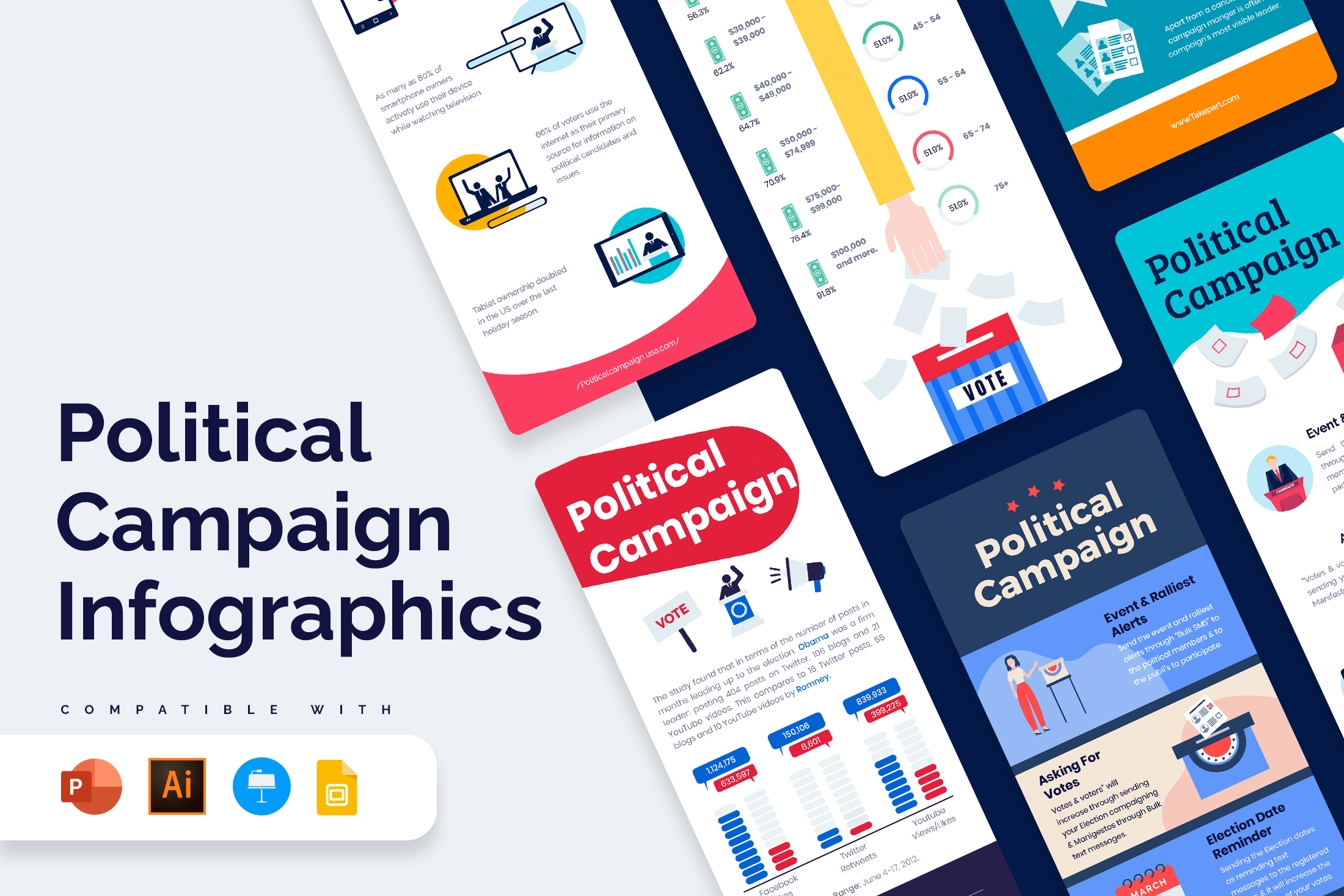 Political Campaign Vertical Infographics Templates – Slidewalla