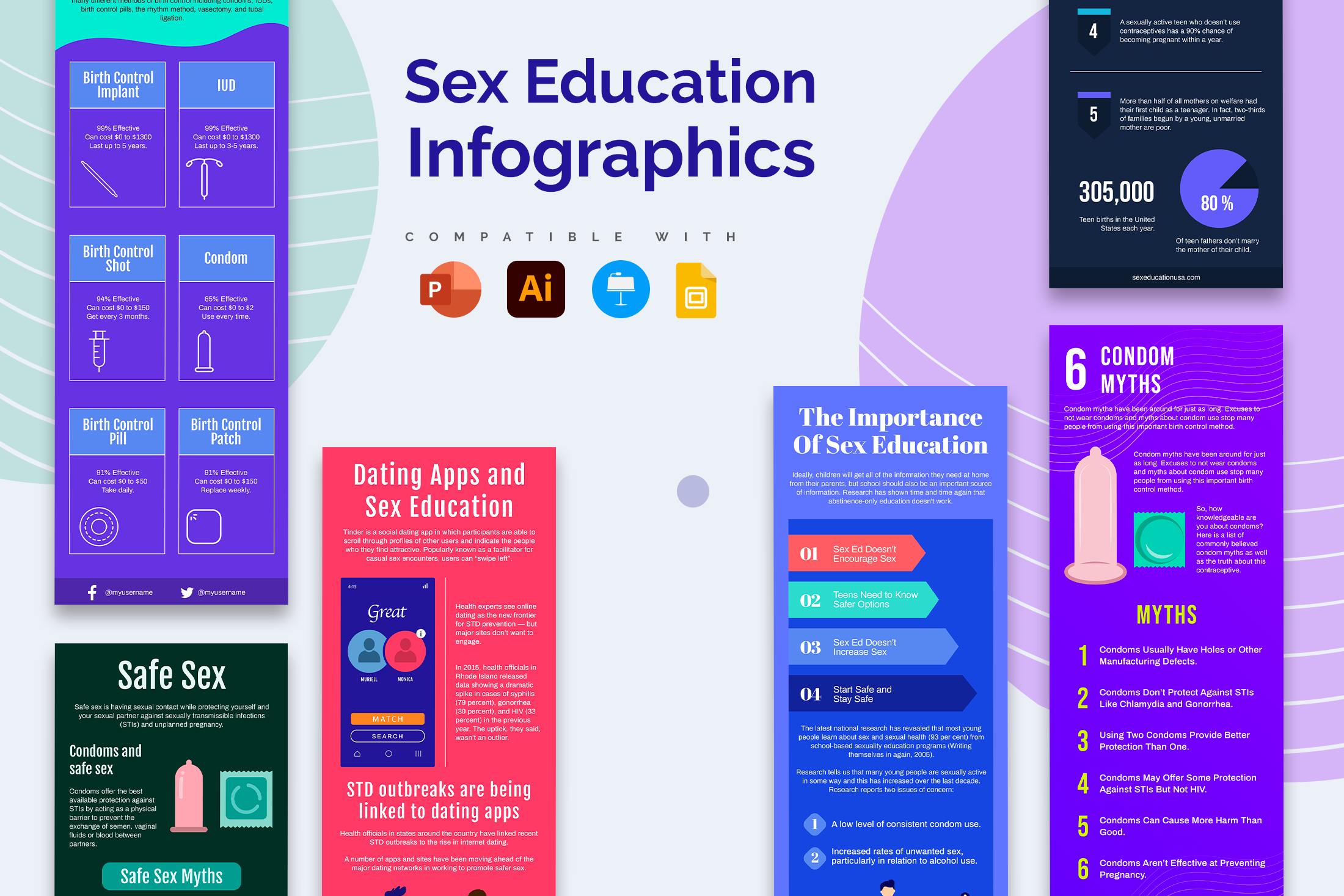 Sex Education Vertical Infographics Templates – Slidewalla