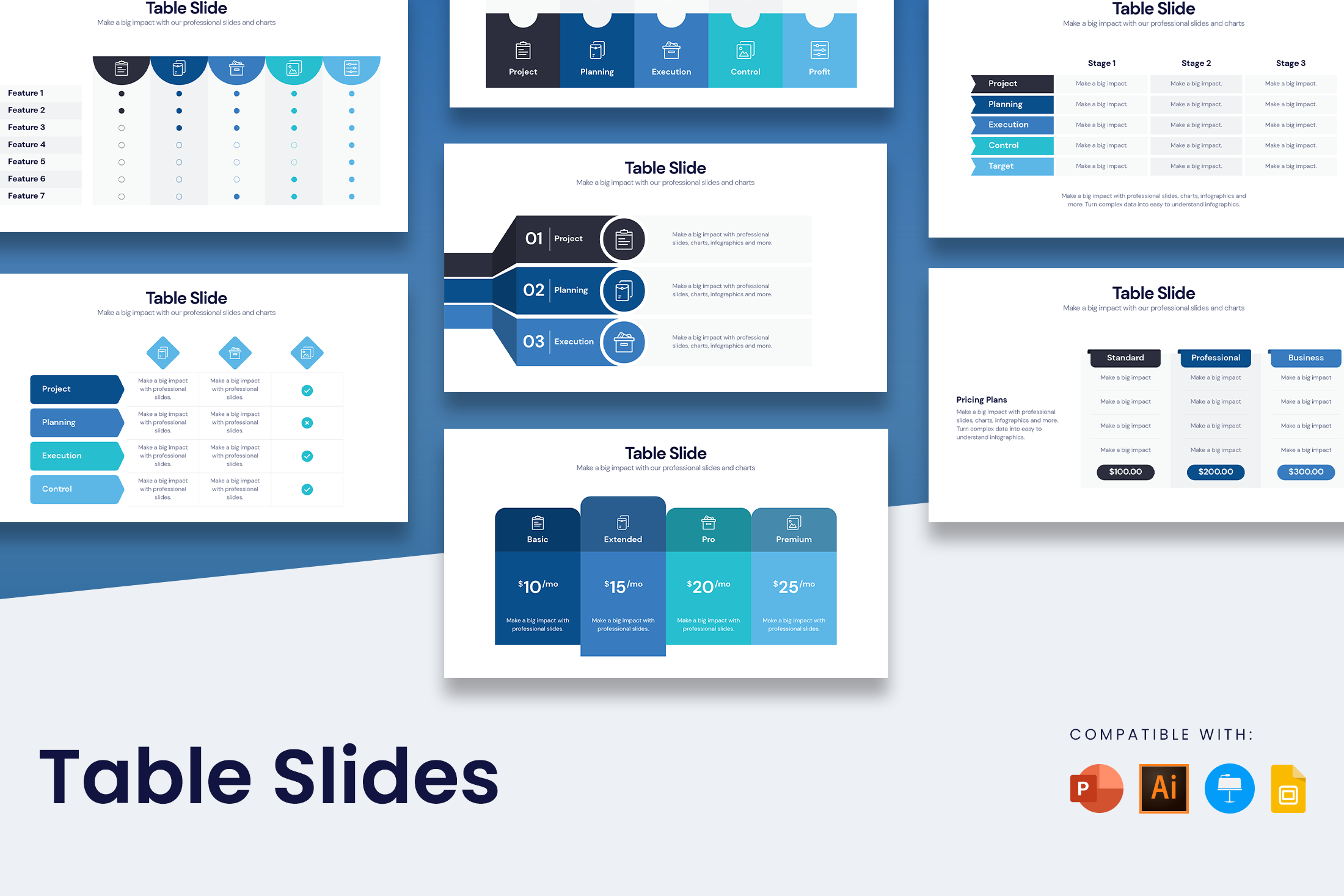Table Slide Infographic Templates – Slidewalla