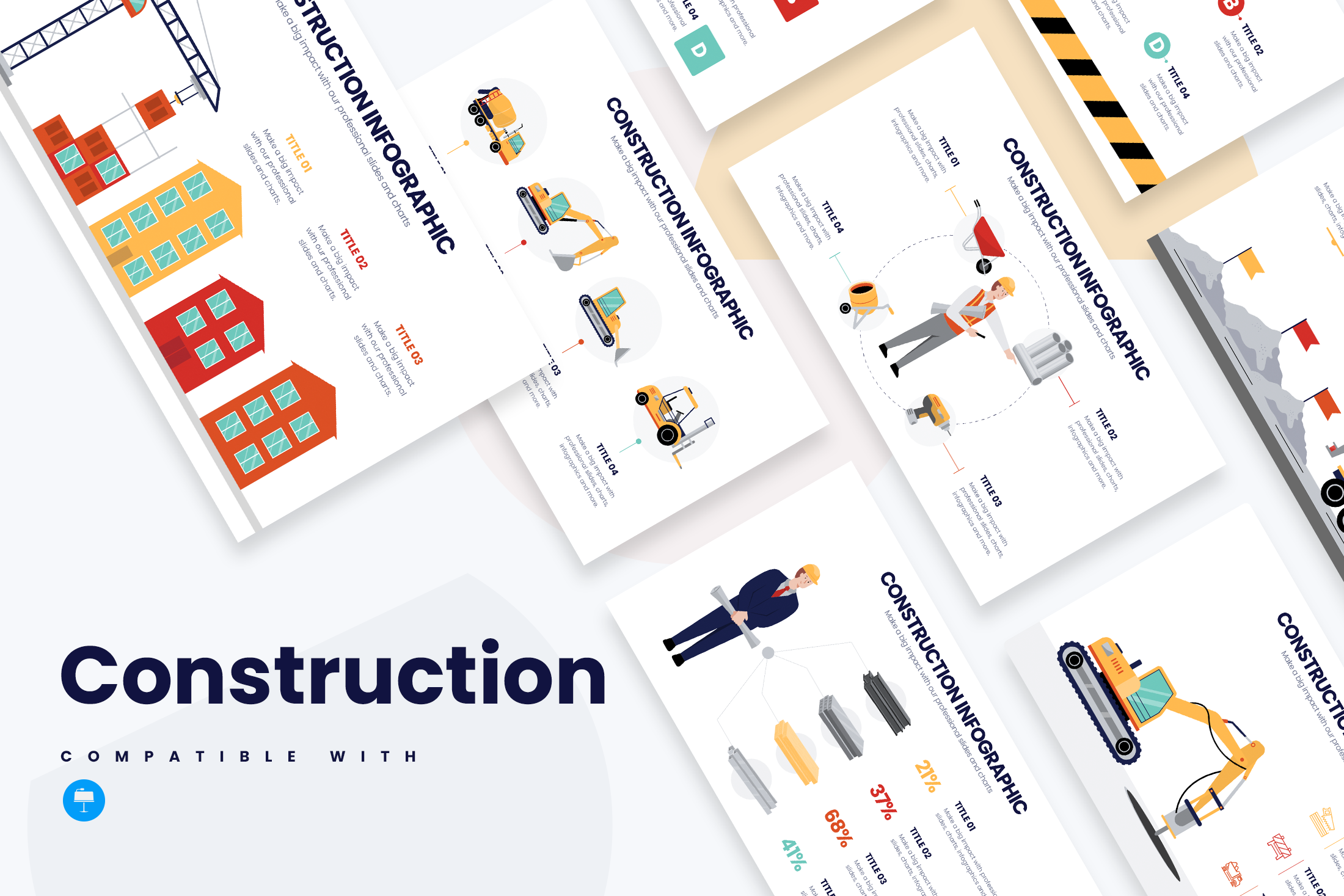 Construction Keynote Infographic Template – Slidewalla
