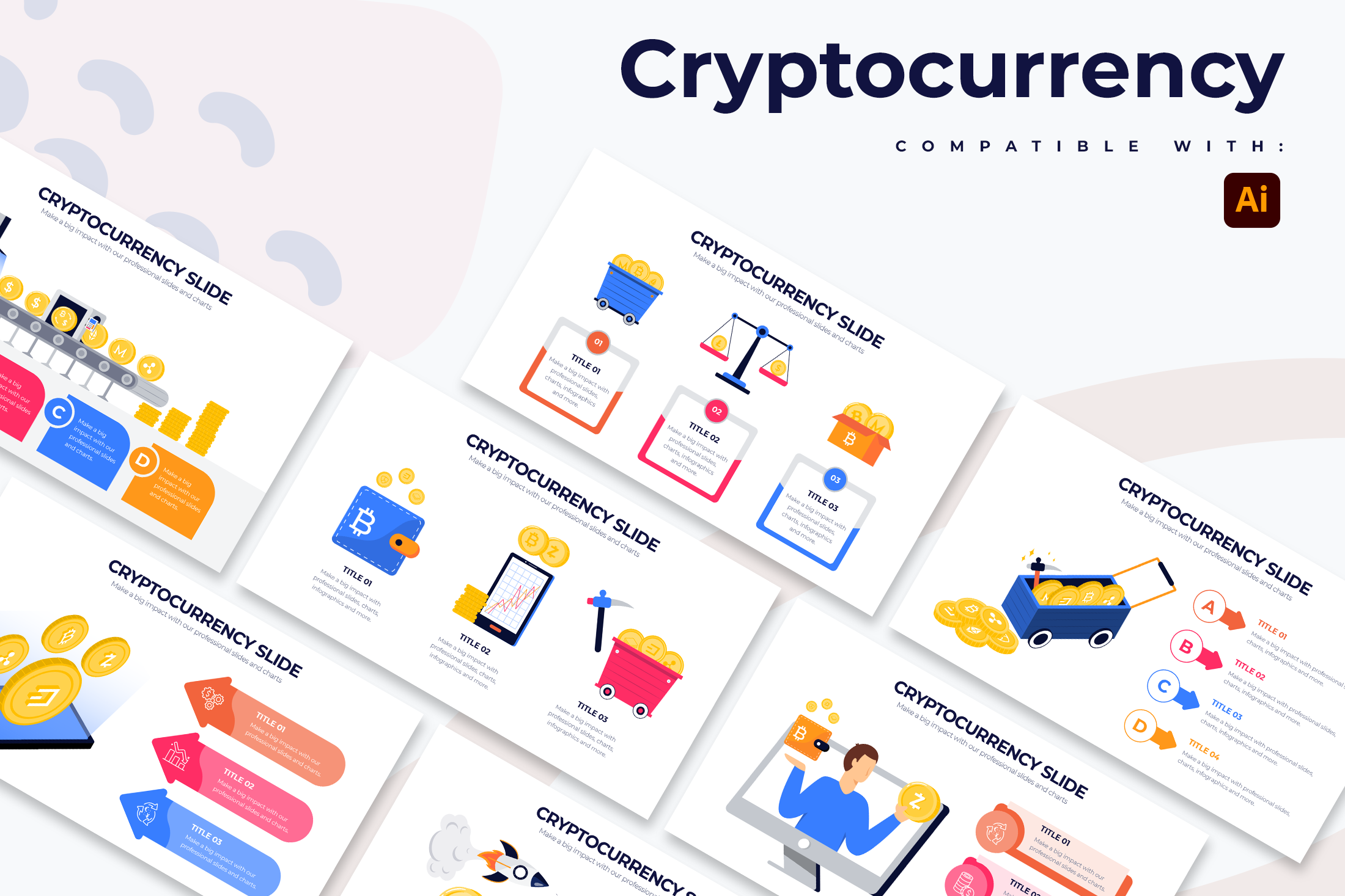 Cryptocurrency Illustrator Infographic Template – Slidewalla