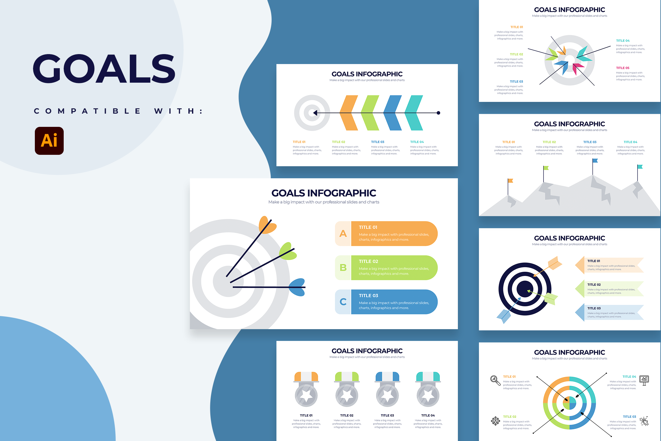 Goals Illustrator Infographic Template – Slidewalla