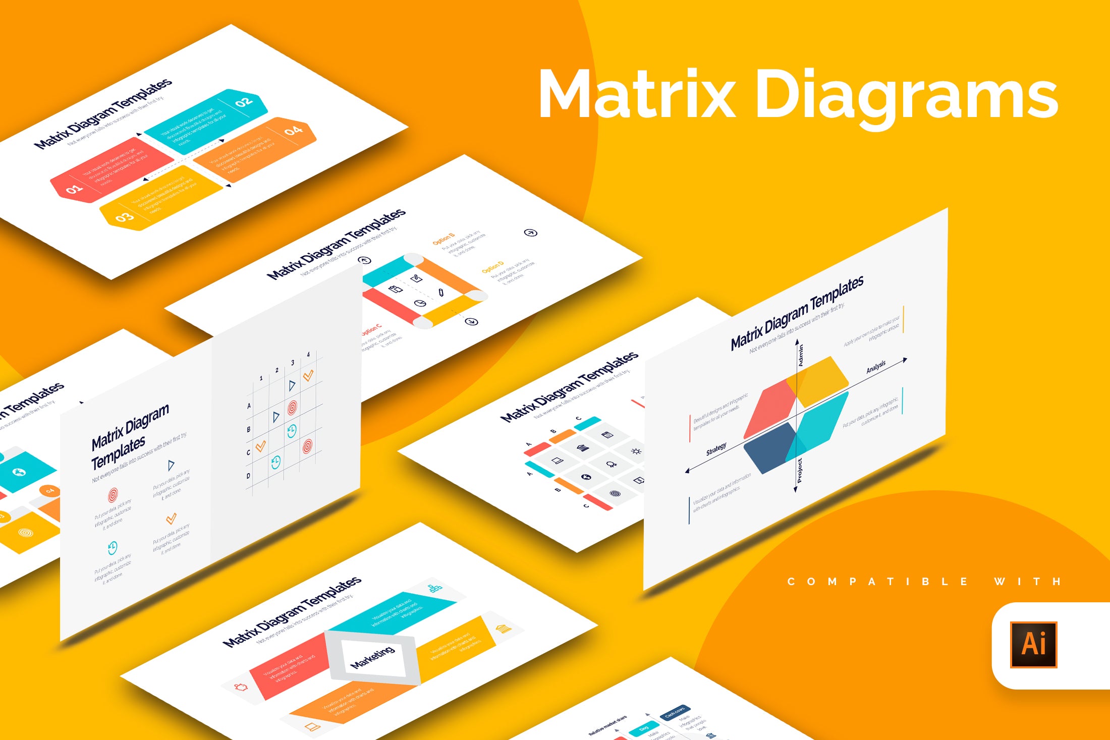 Matrix Diagram Illustrator Infographics – Slidewalla