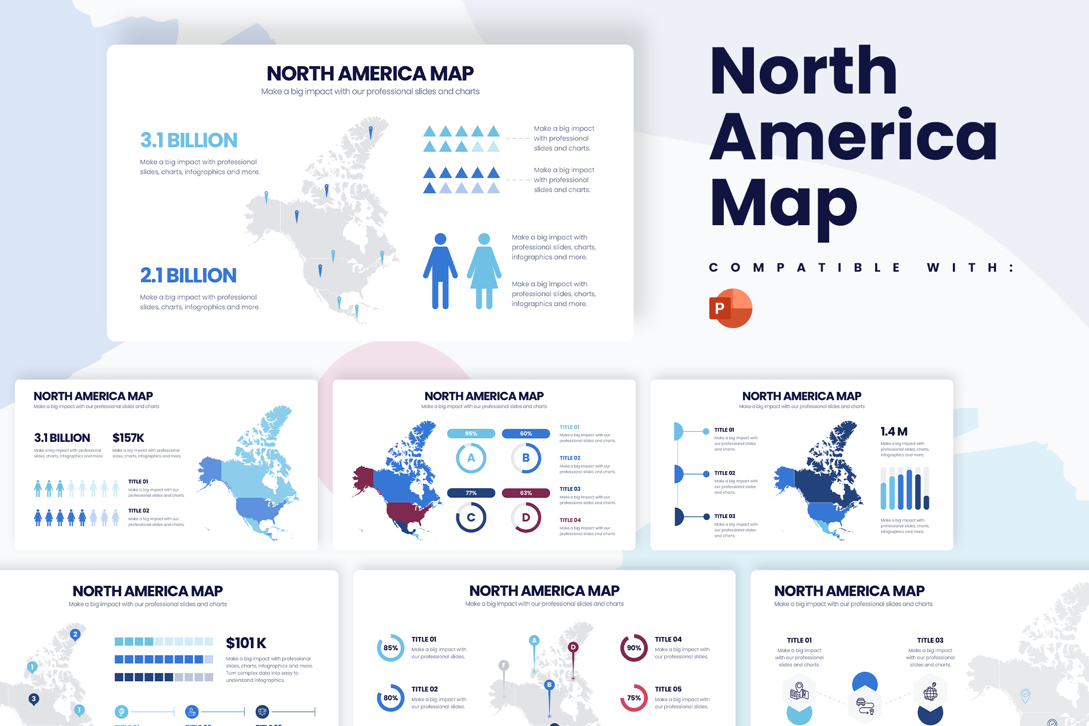 North America Map Powerpoint Infographic Template – Slidewalla