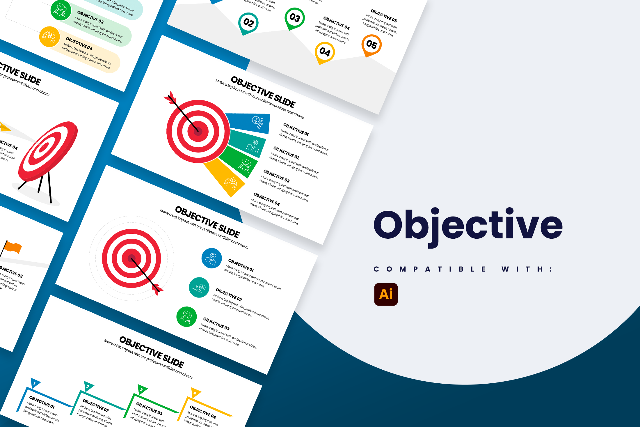 Objective Illustrator Infographic Template – Slidewalla