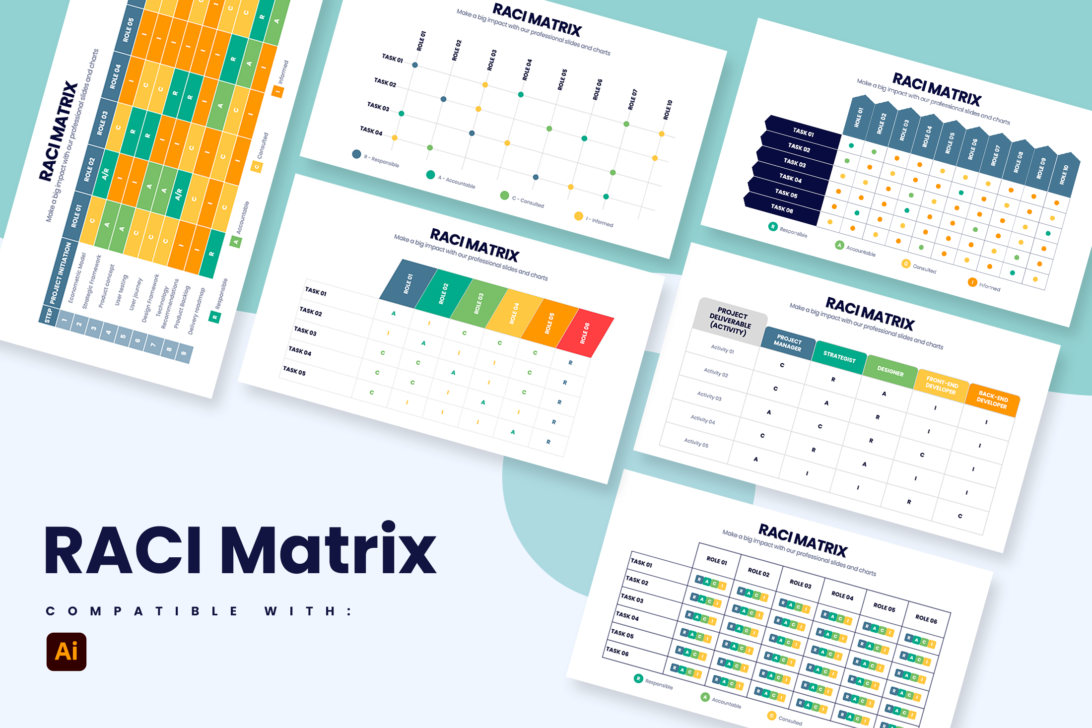 RACI Matrix Illustrator Infographic Template – Slidewalla