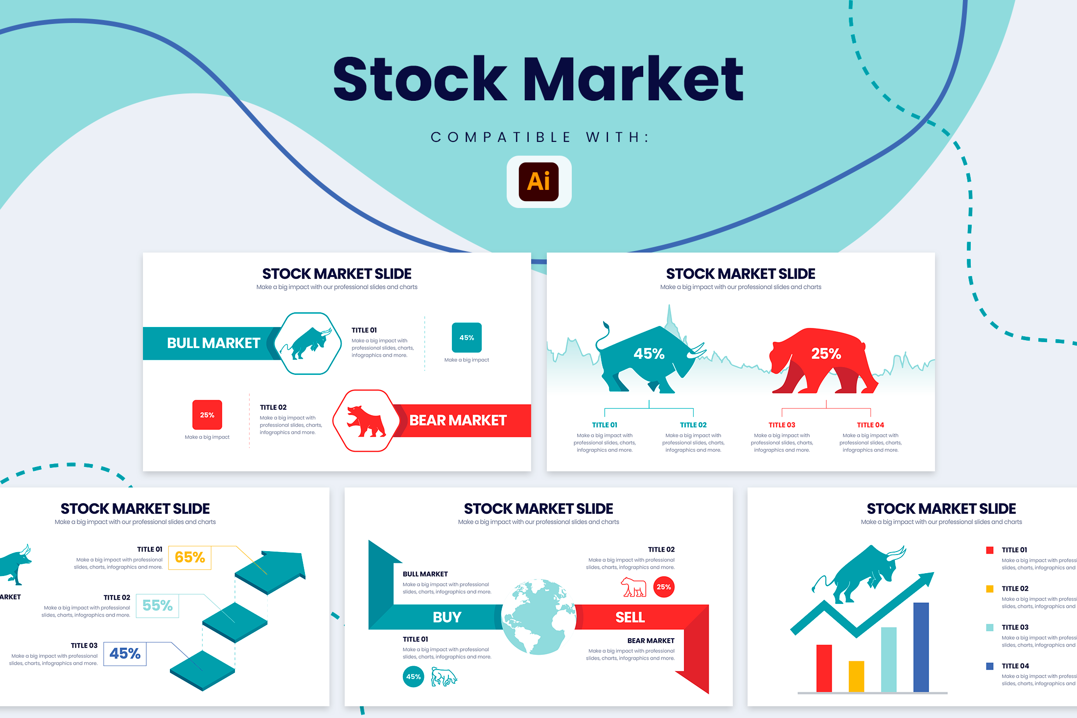 Stock Market Illustrator Infographic Template – Slidewalla