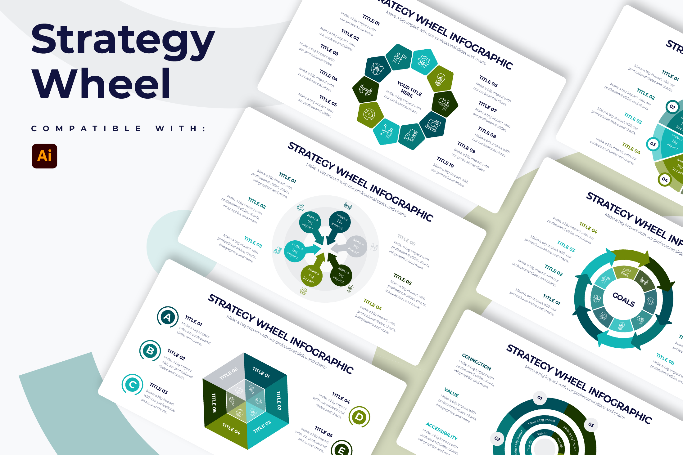 Strategy Wheel Illustrator Infographic Template – Slidewalla