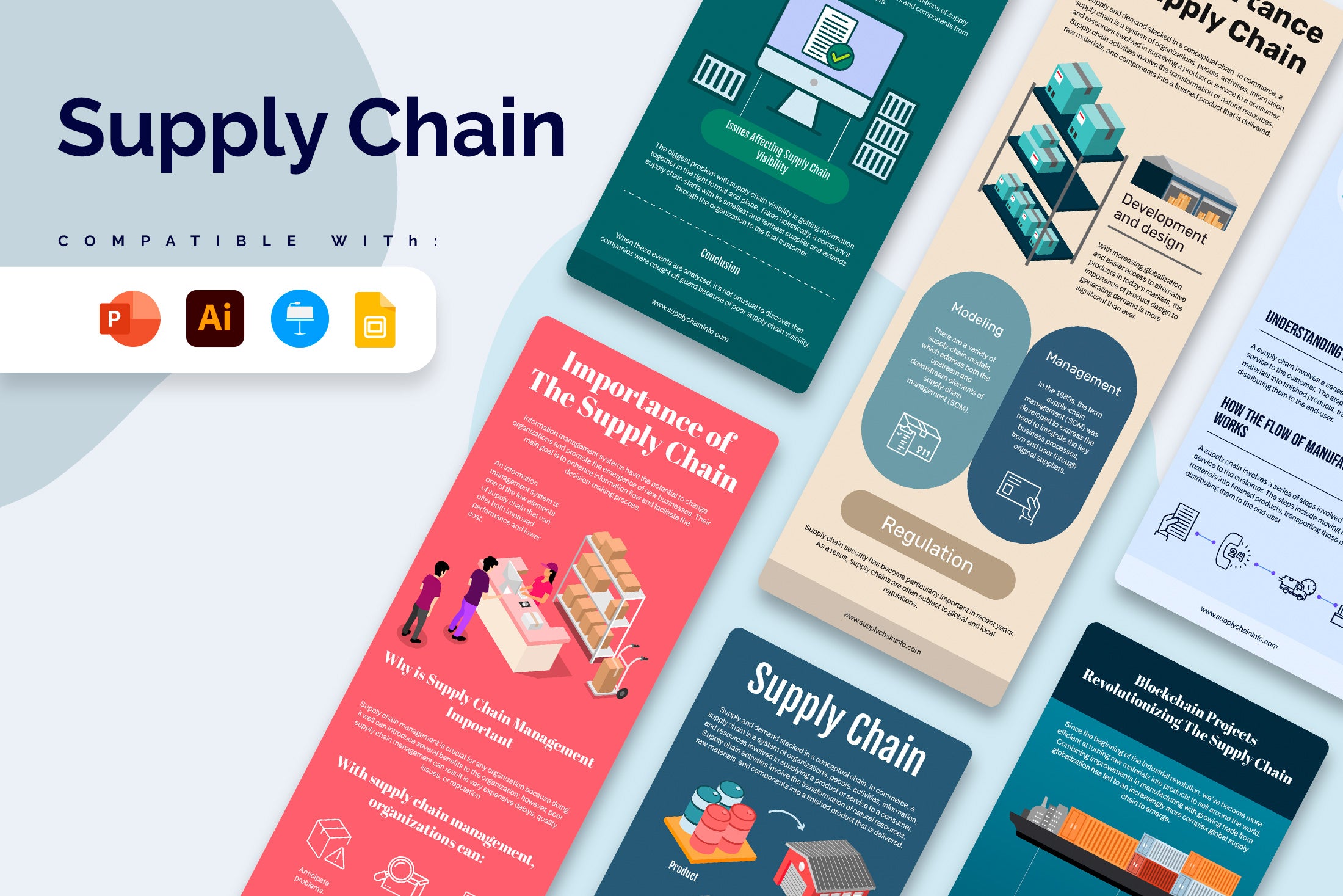 Supply Chain Vertical Infographics Templates – Slidewalla