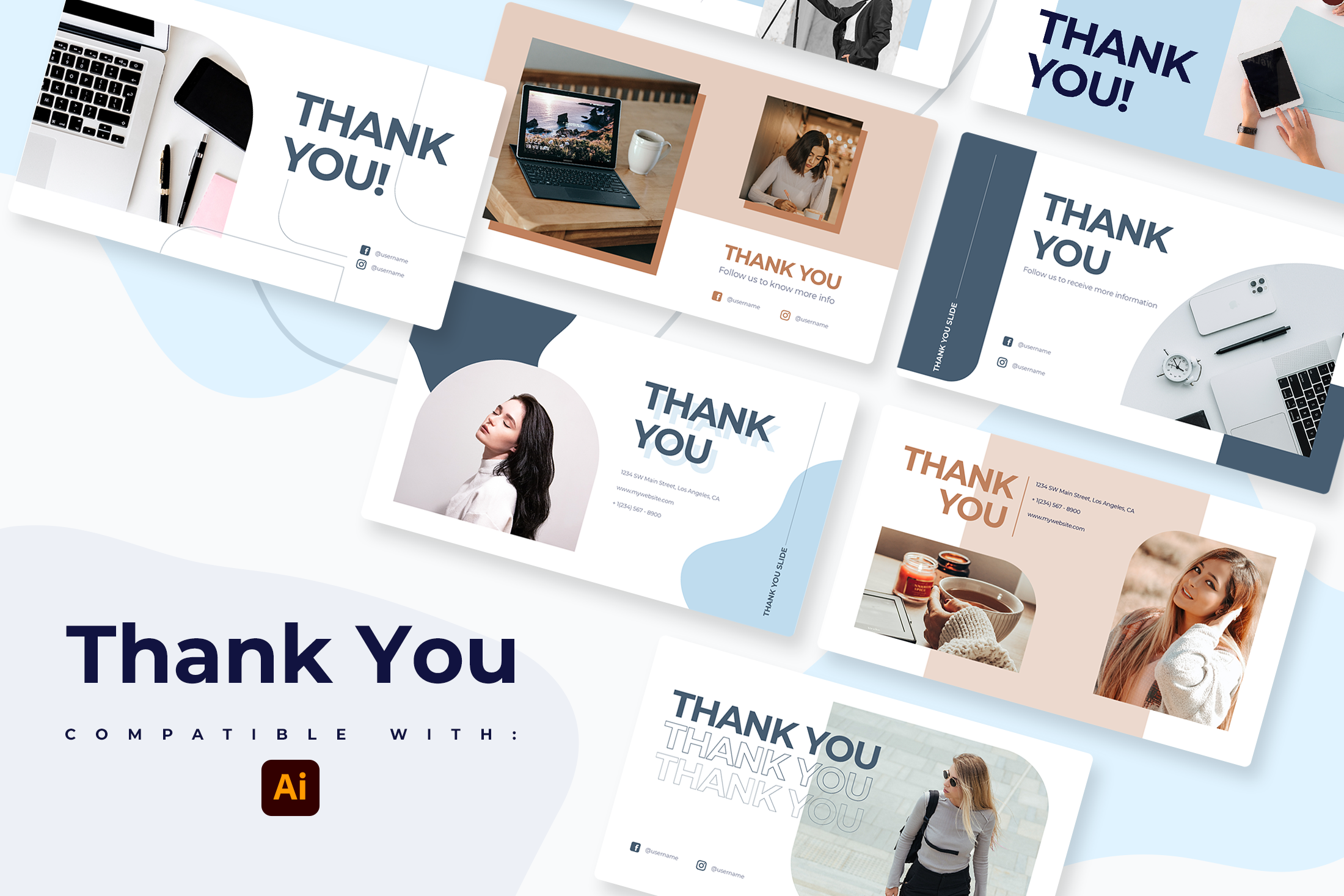 Thank You Illustrator Infographic Template – Slidewalla