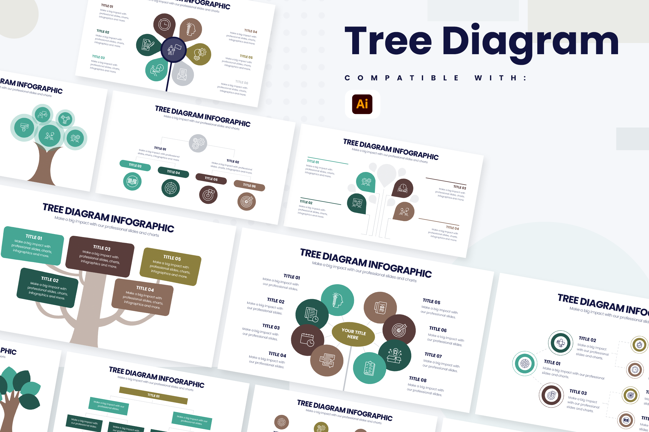 Tree Diagram Illustrator Infographic Template – Slidewalla